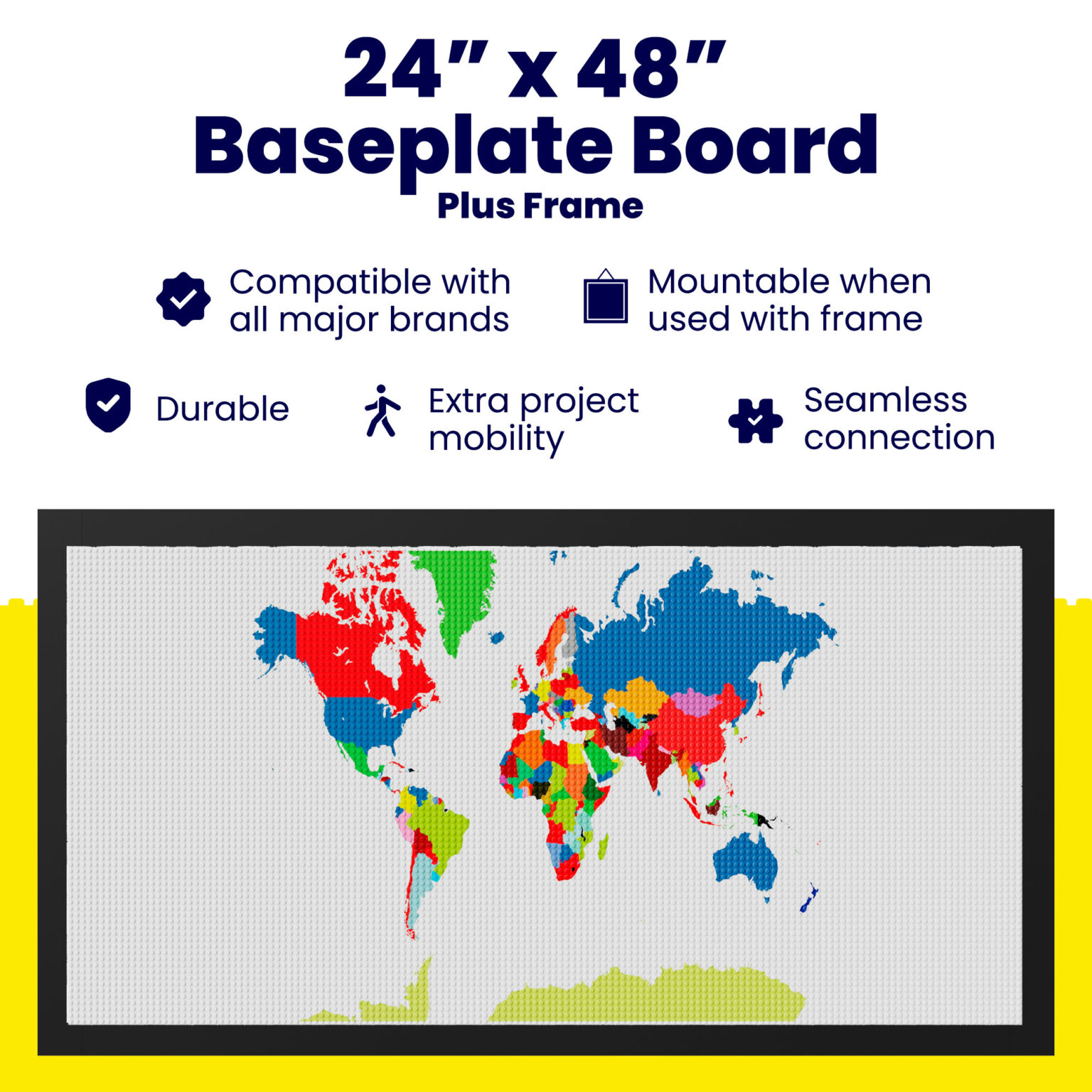 24" x 48" World Map Baseplate - Slab Dream Lab